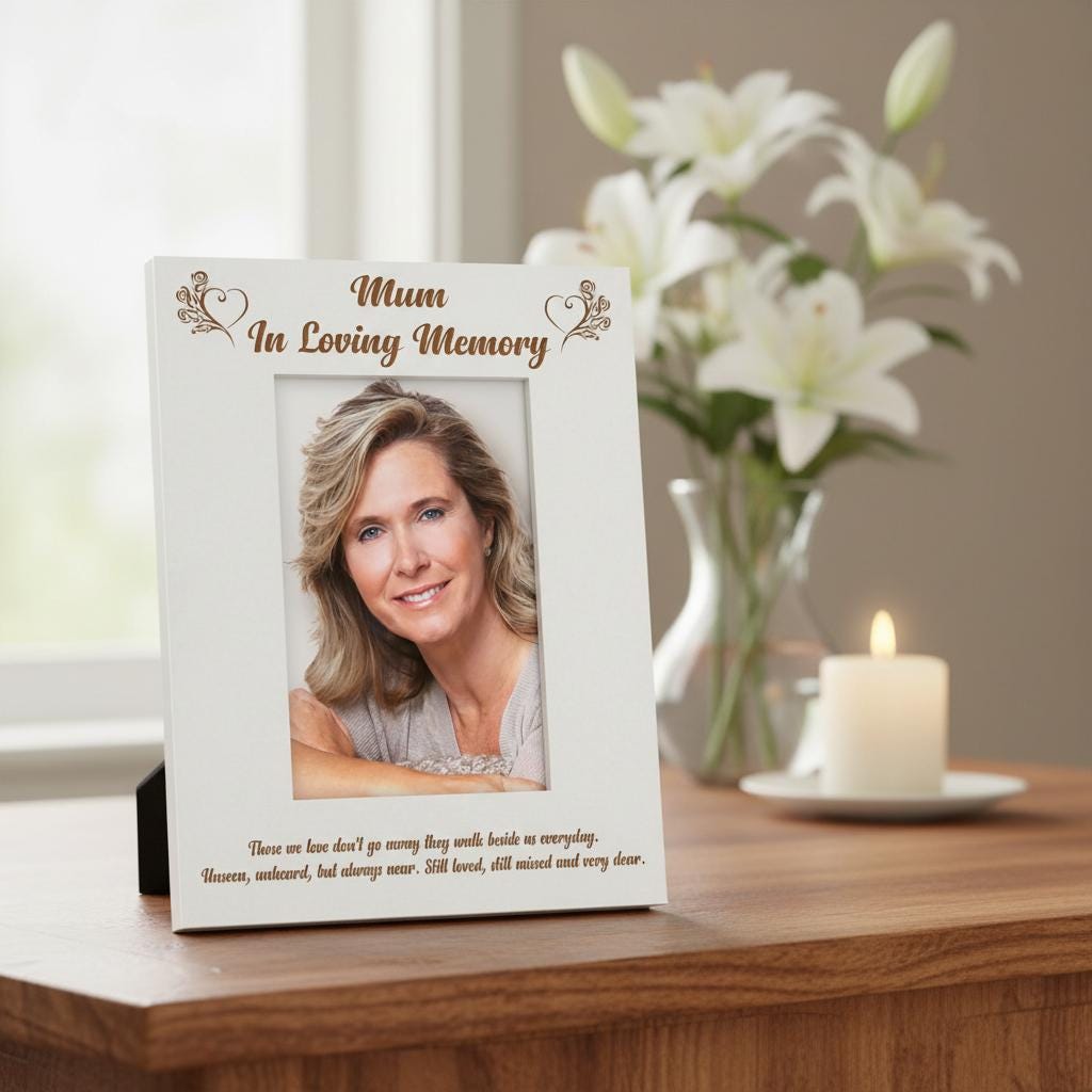 White Engraved Mum in Loving Memory Engraved Photo Frame Gift - Etsy