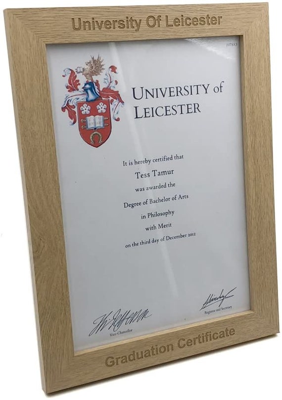Personalised Wooden Graduation Certificate Holder Frame Gift | Etsy