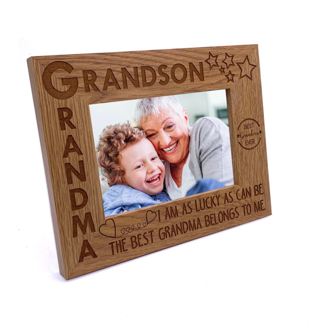 Grandma and Grandson Wooden Photo Frame Gift - Etsy