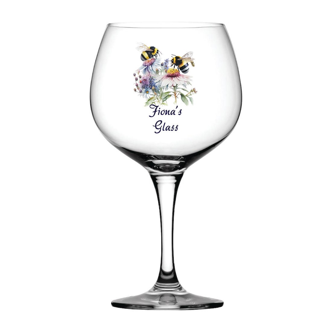Personalised Bumble Bee Cocktail Gin Glass Gift for Her - Etsy