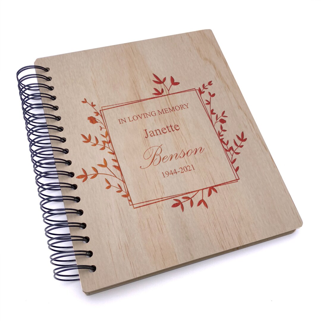 Personalised in Loving Memory Remembrance Photo Album Gift Leaf Design ...