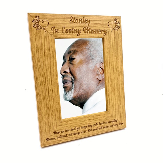 Personalised in Loving Memory Photo Frame Oak Wood Finish | Etsy