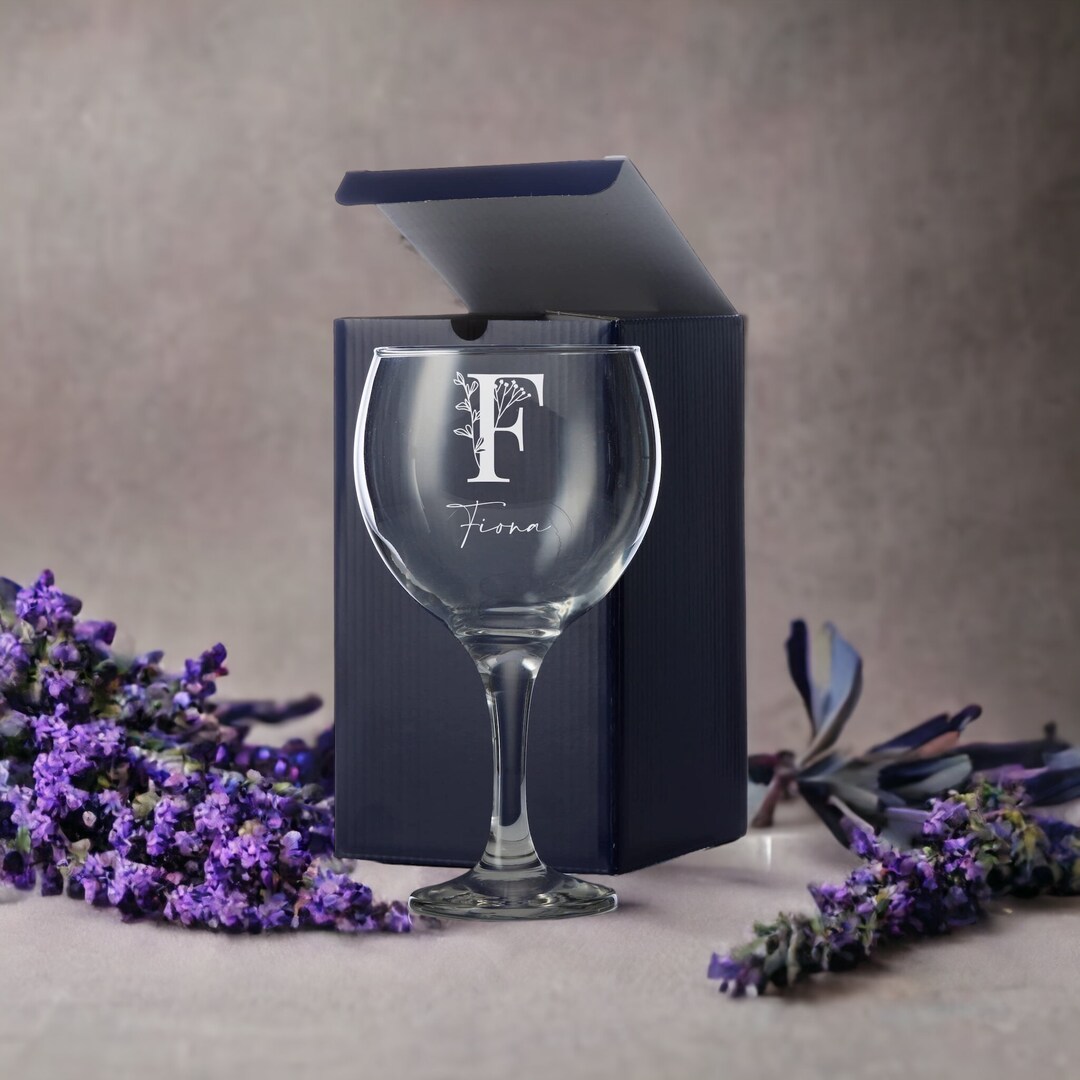 Personalised Beautiful Floral Alphabet Font Gin and Tonic or Cocktail ...