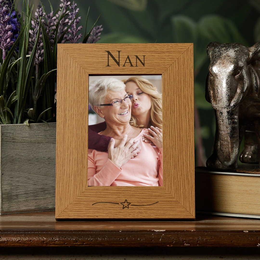 Nan Engraved 6x4 Portrait Picture Photo Frame Brown Oak Finish - Etsy
