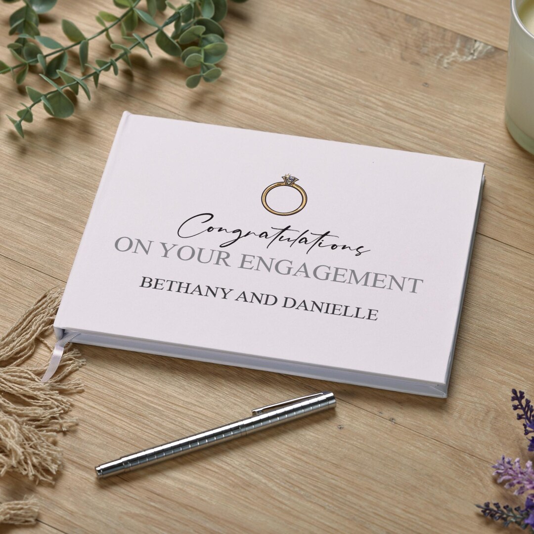 Personalised Congratulations on Your Engagement Guest Book - Etsy