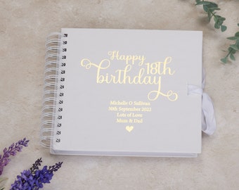 Personalized 18th Birthday Guest Book - Etsy UK