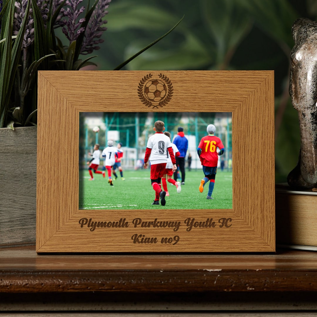 Football Themed Personalised Engraved Photo Frame - Etsy UK