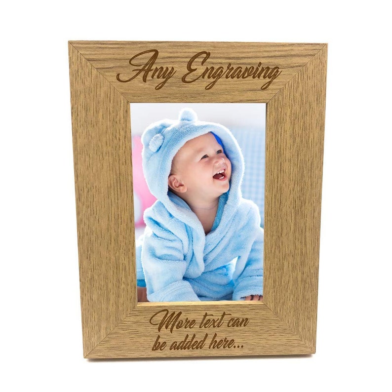 Personalised Wooden Photo Frame Custom Engraved Any Message | Etsy UK