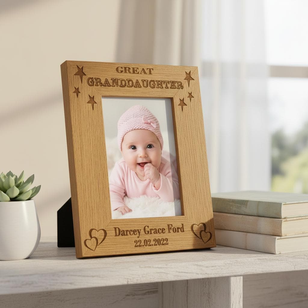Personalised Great Granddaughter Portrait Wooden Photo Frame Gift - Etsy