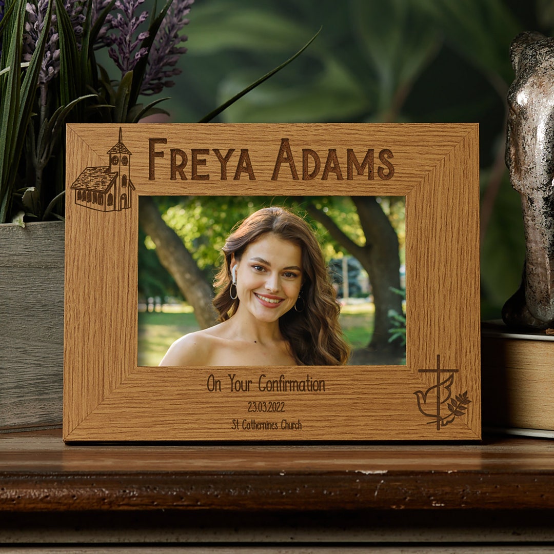 Personalised Confirmation Photo Frame Gift With Church and Cross - Etsy