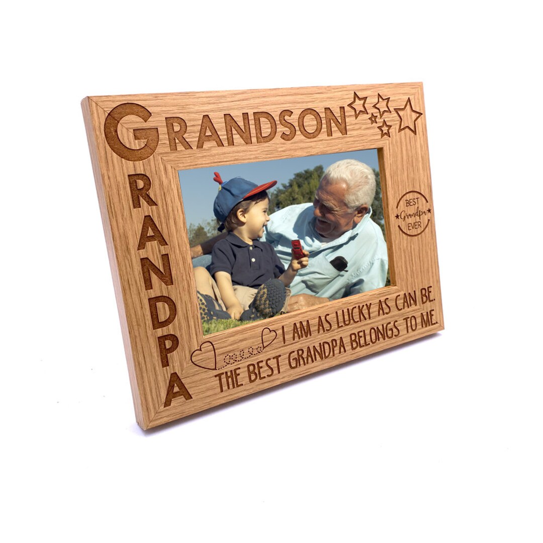 Grandpa and Grandson Wooden Photo Frame Gift - Etsy