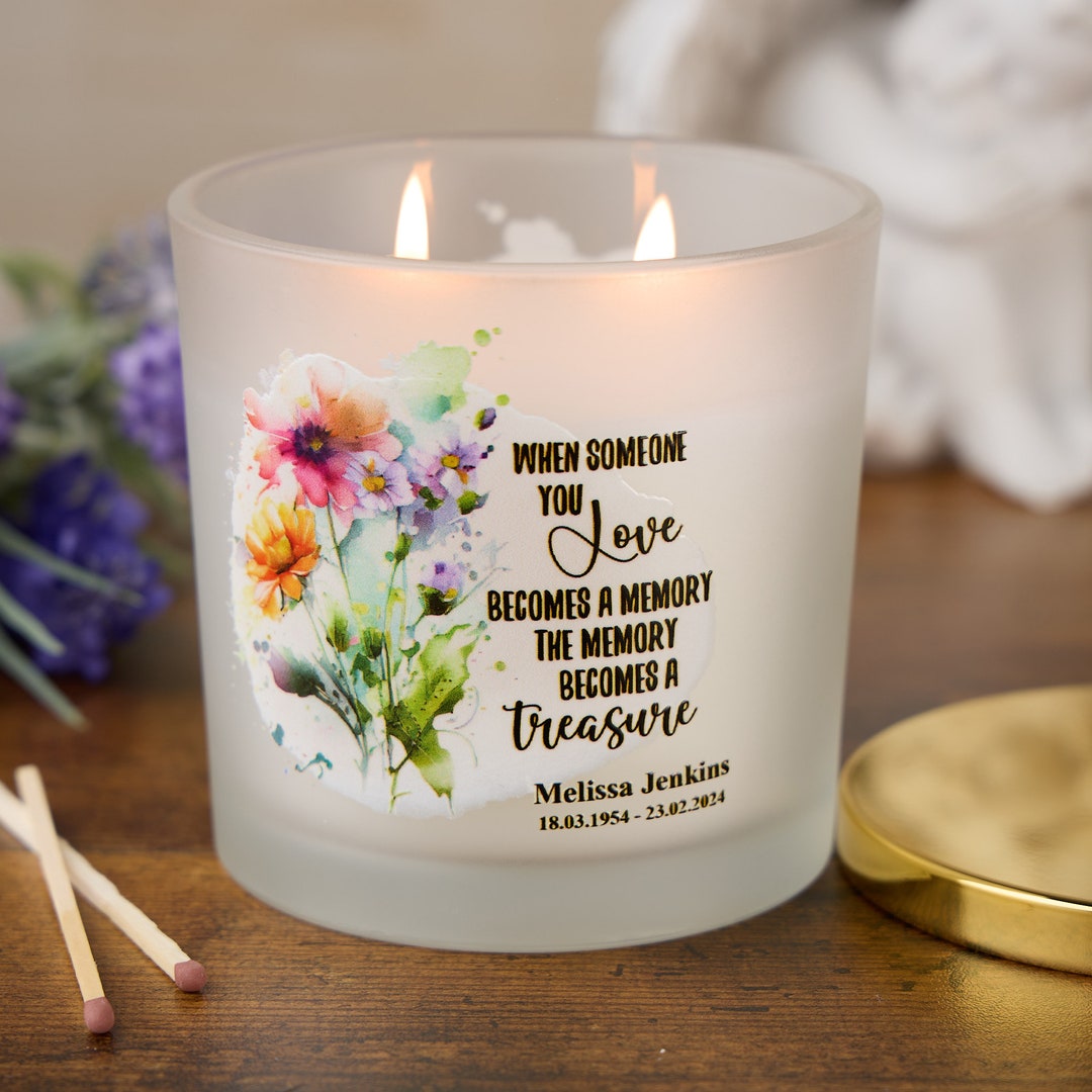 Personalised Large Candle Memorial Remembrance Gift Someone You Love - Etsy