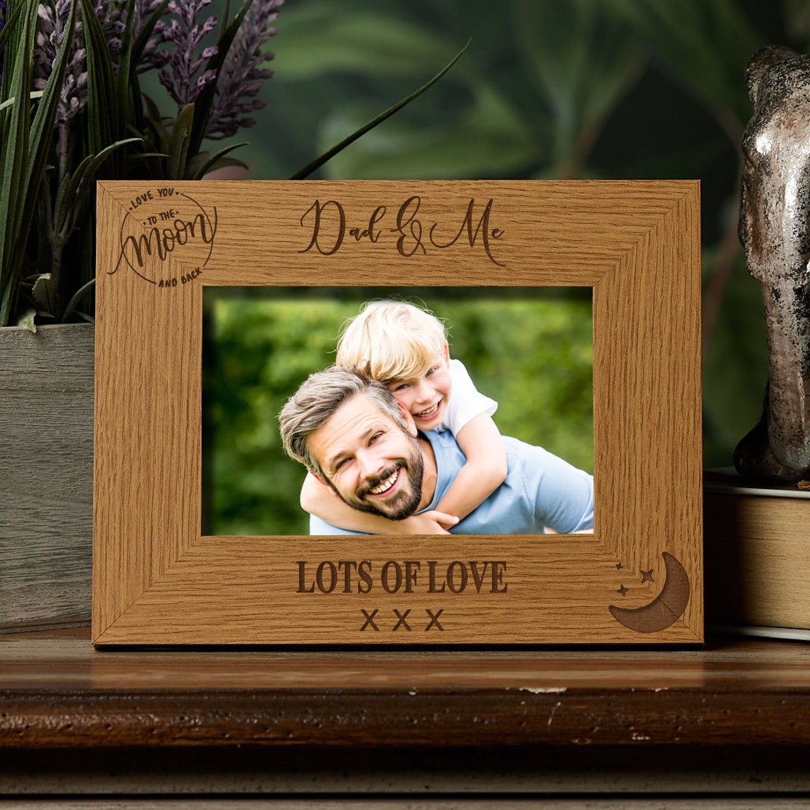 Personalised Dad and Me Oak Wood Finish Photo Frame Gift - Etsy UK