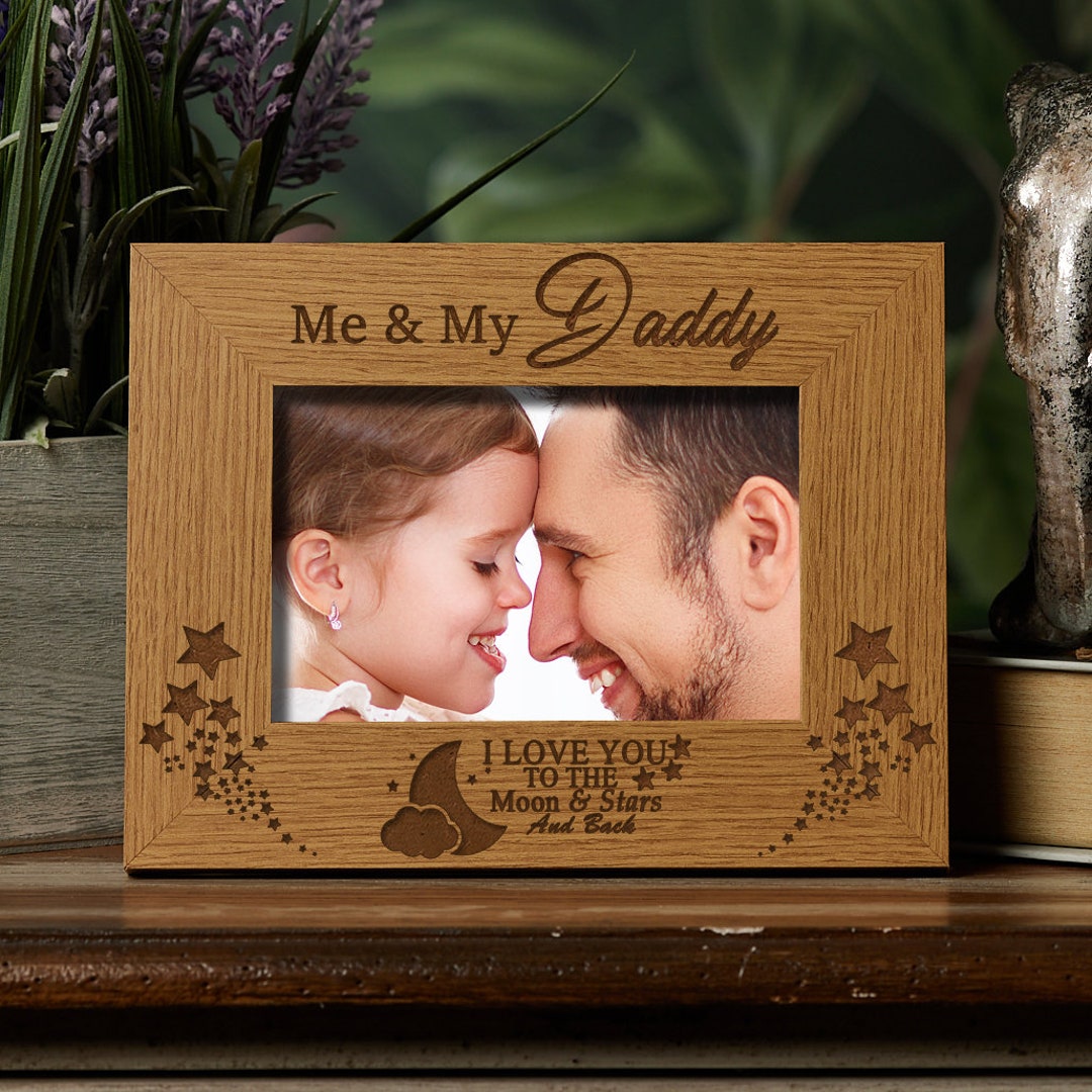 Me and My Daddy Love You to the Moon Photo Frame Gift - Etsy