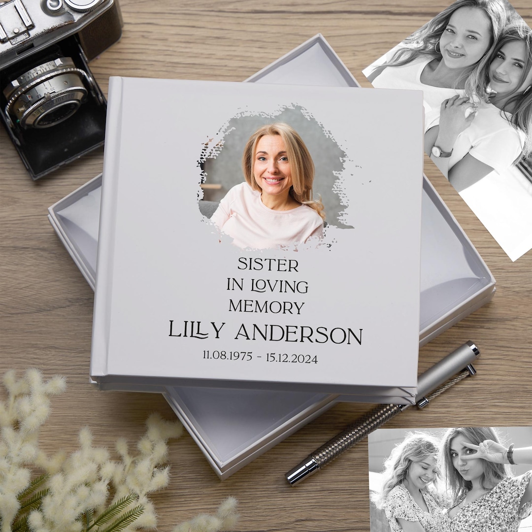Personalised Sister in Loving Memory White Album With Photo for 50 X ...