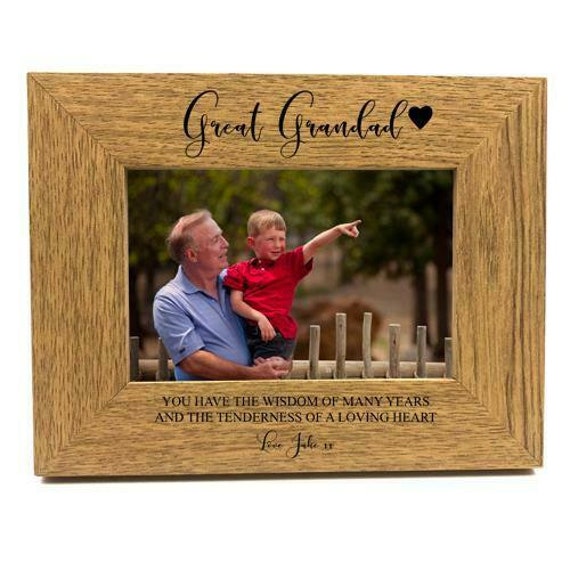 Personalised Great Grandad Wooden Photo Frame Gift | Etsy