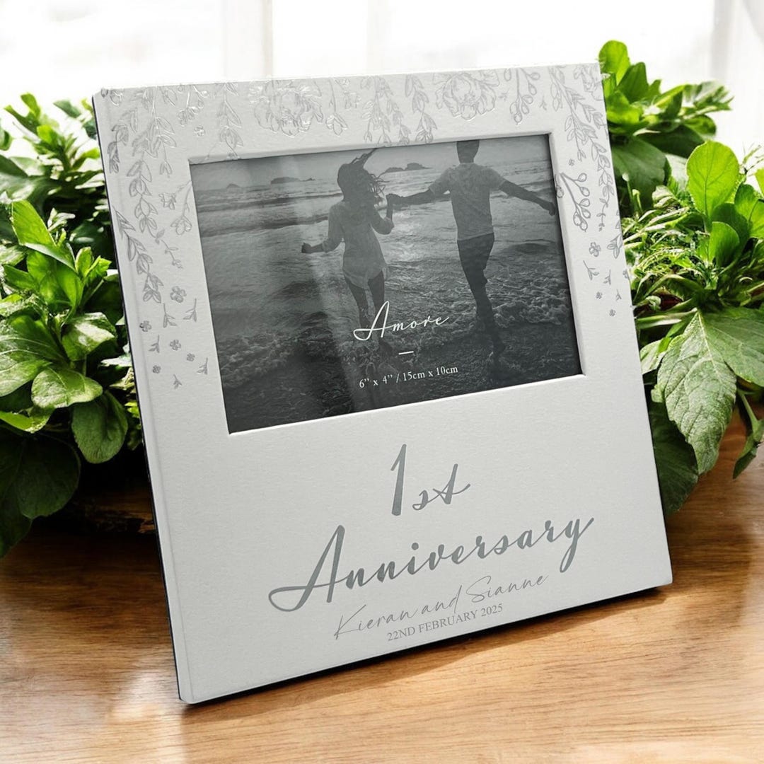 Personalised Luxury 1st Anniversary Photo Frame Gift Boxed - Etsy