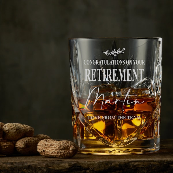 Retirement Crystal Whiskey Glass - Etsy