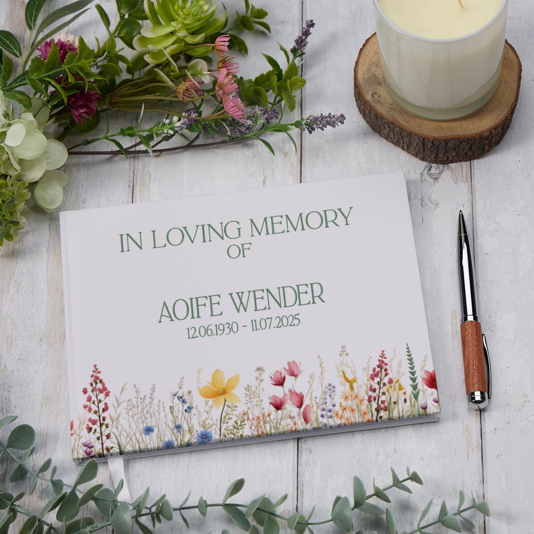 Personalised in Loving Memory Funeral Guest Signing Book Memorial Guest ...
