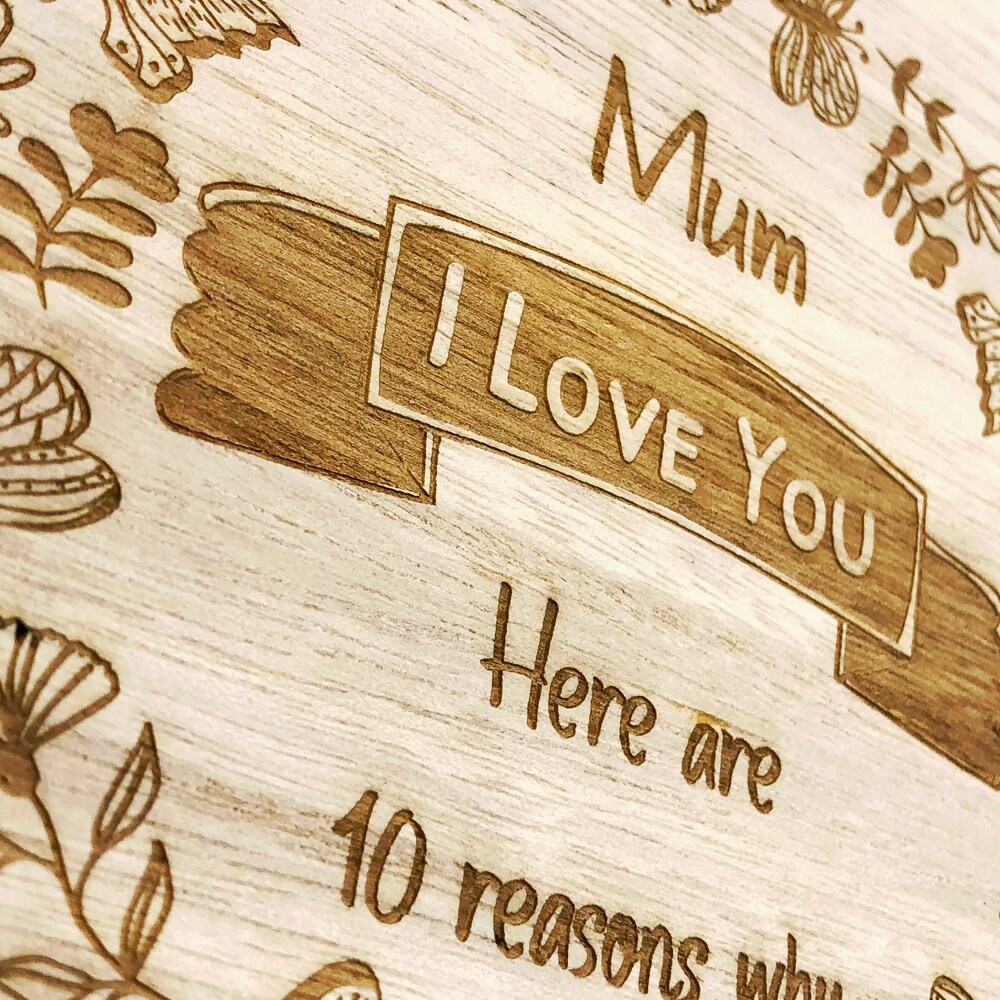 Mum Gift 10 Reasons Why I Love You Wooden Box and Hearts - Etsy UK