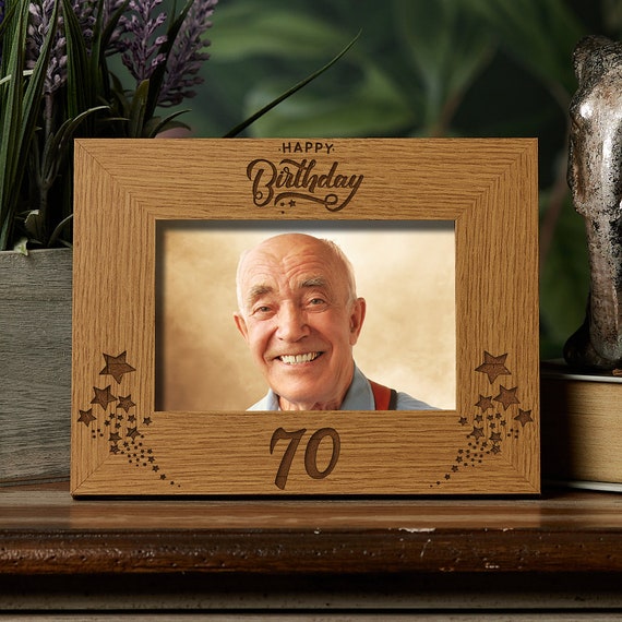 Happy 70th Birthday Wooden Photo Frame Gift - Etsy