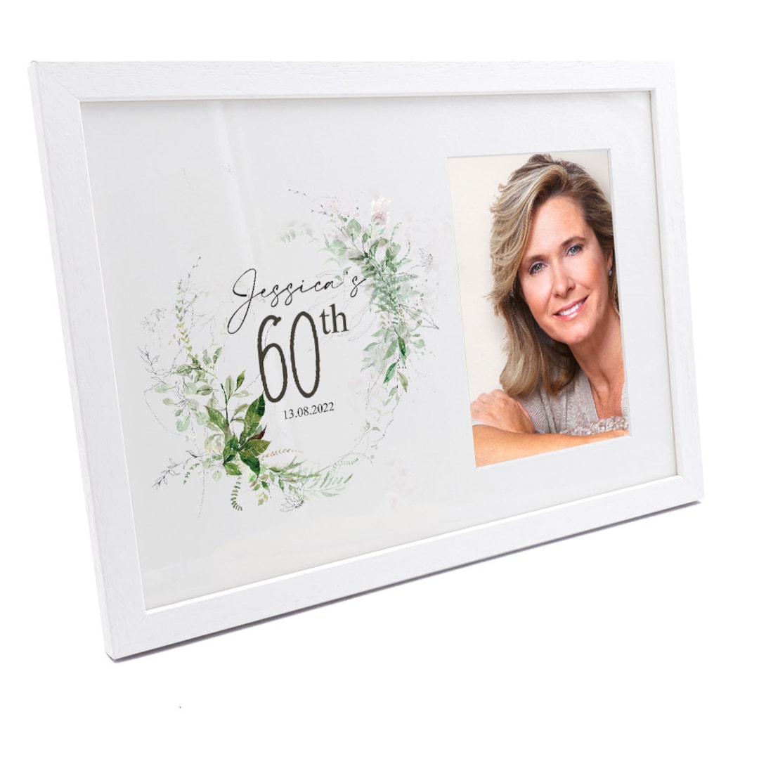 Personalised 60th Birthday Photo Frame Gift With Botanical Design - Etsy