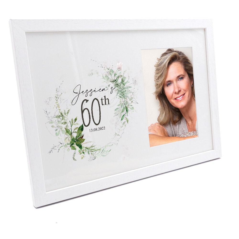 Personalised 60th Birthday Photo Frame Gift With Botanical Design - Etsy