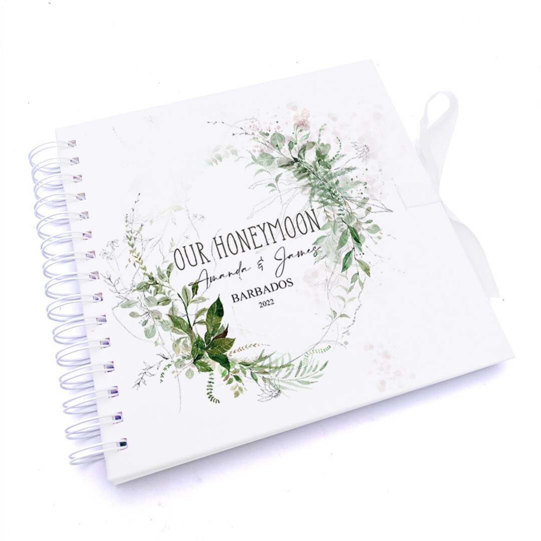 Personalised Honeymoon Scrapbook or Photo Album Botanical Themed - Etsy