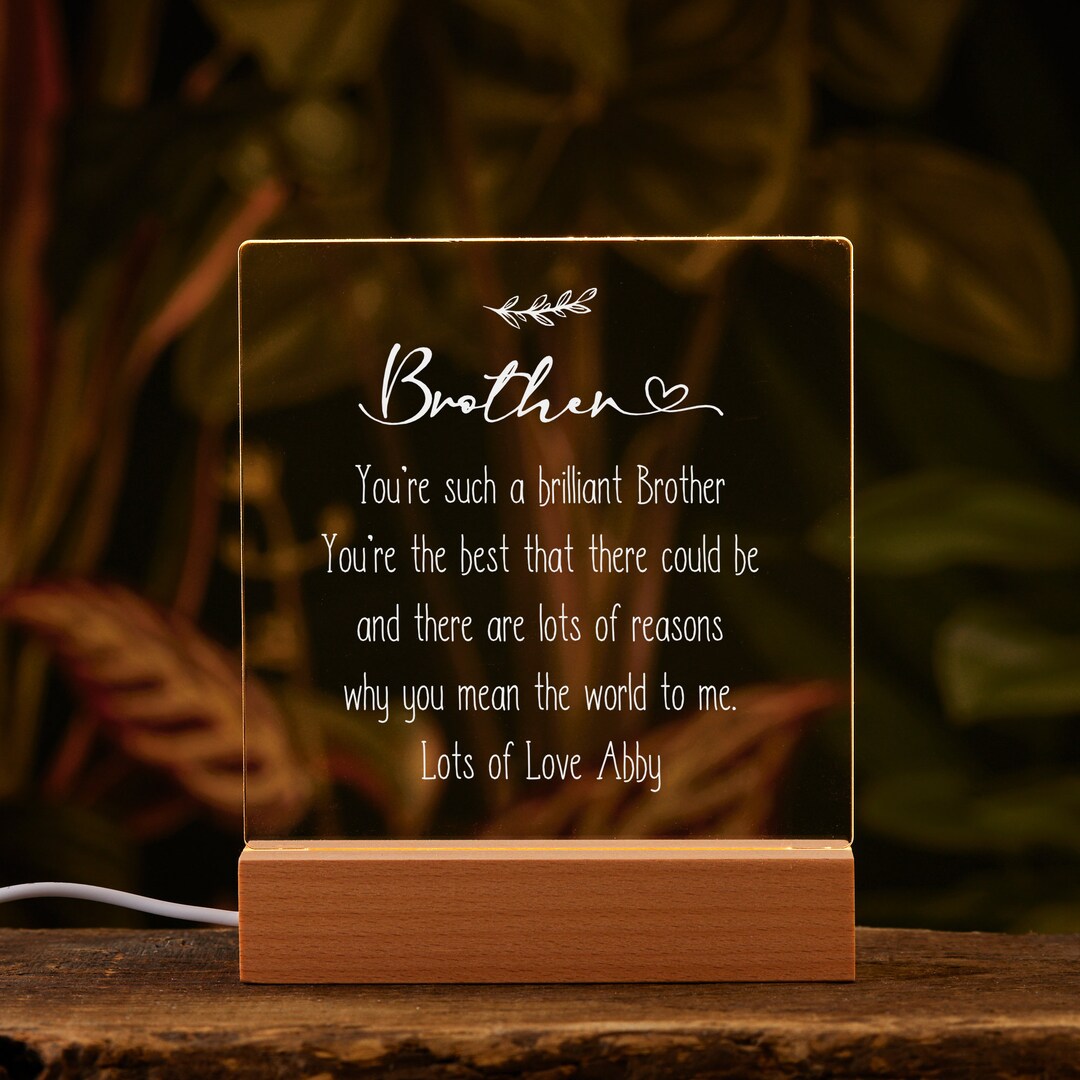 Personalised Brother Sentiment LED Night Lamp Keepsake Gift - Etsy