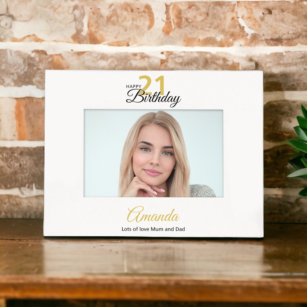 Personalised 21st Birthday Photo Frame Landscape With Name and ...
