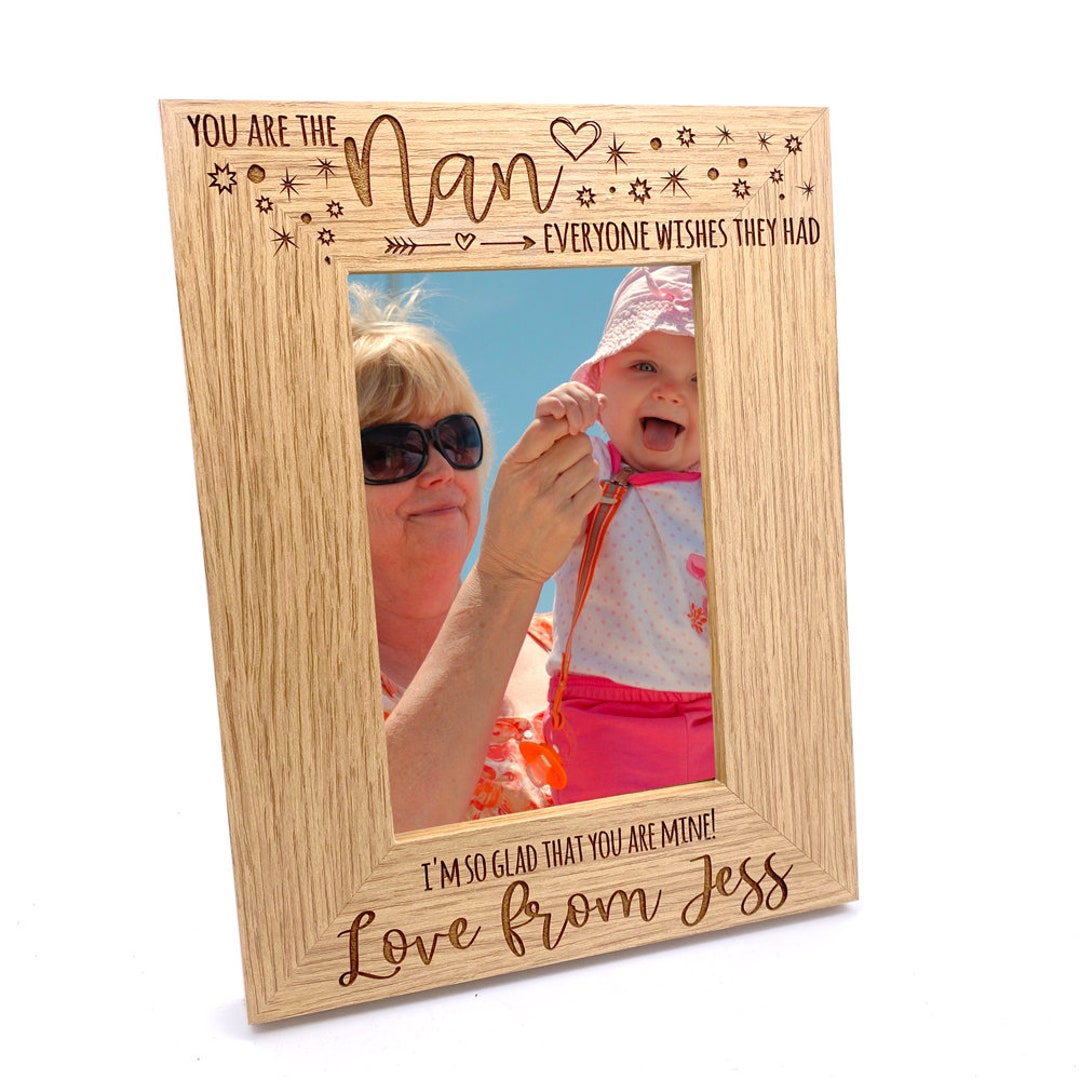 Personalised You Are the Nan Photo Frame Portrait Oak Wood Finish - Etsy UK