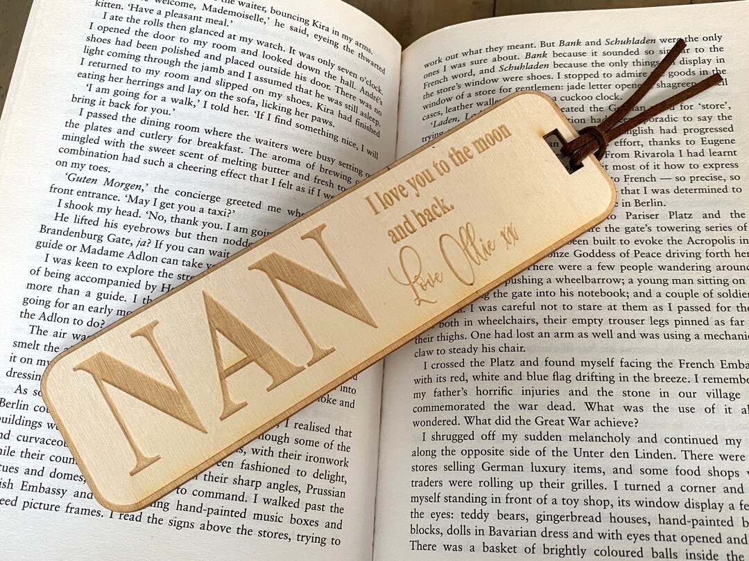 Personalised Nan Gift Wooden Bookmark With Sentiment - Etsy