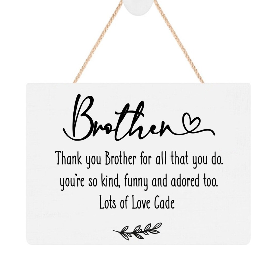 Personalised Brother Plaque Gift With Sentiment - Etsy