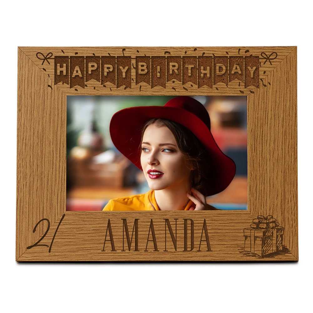 Personalised 21st Birthday Photo Frame Gift With Balloons | Etsy