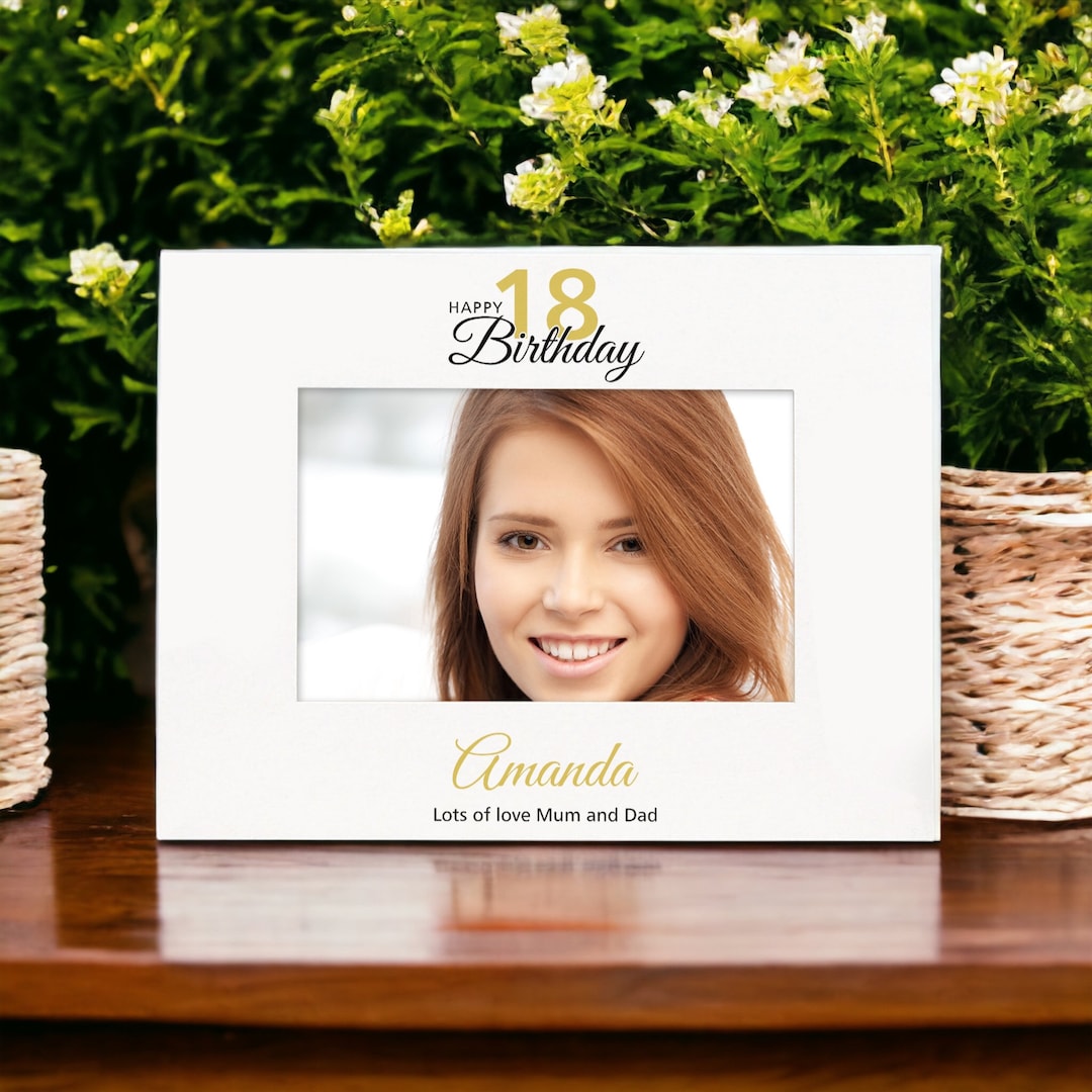 Personalised 18th Birthday Photo Frame Landscape With Name and ...