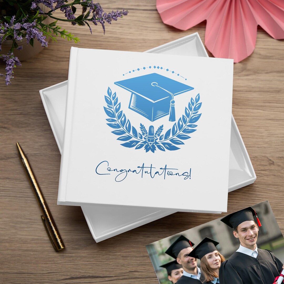 White Graduation Congratulations Photo Album Gift With Hat 50 X 6"x4 ...