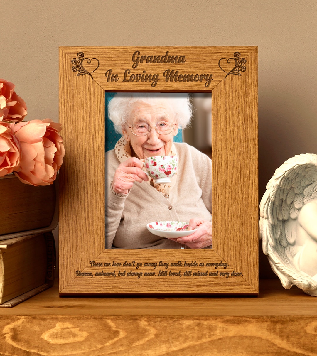 Grandma in Loving Memory Remembrance Portrait Wooden Photo Frame Gift ...