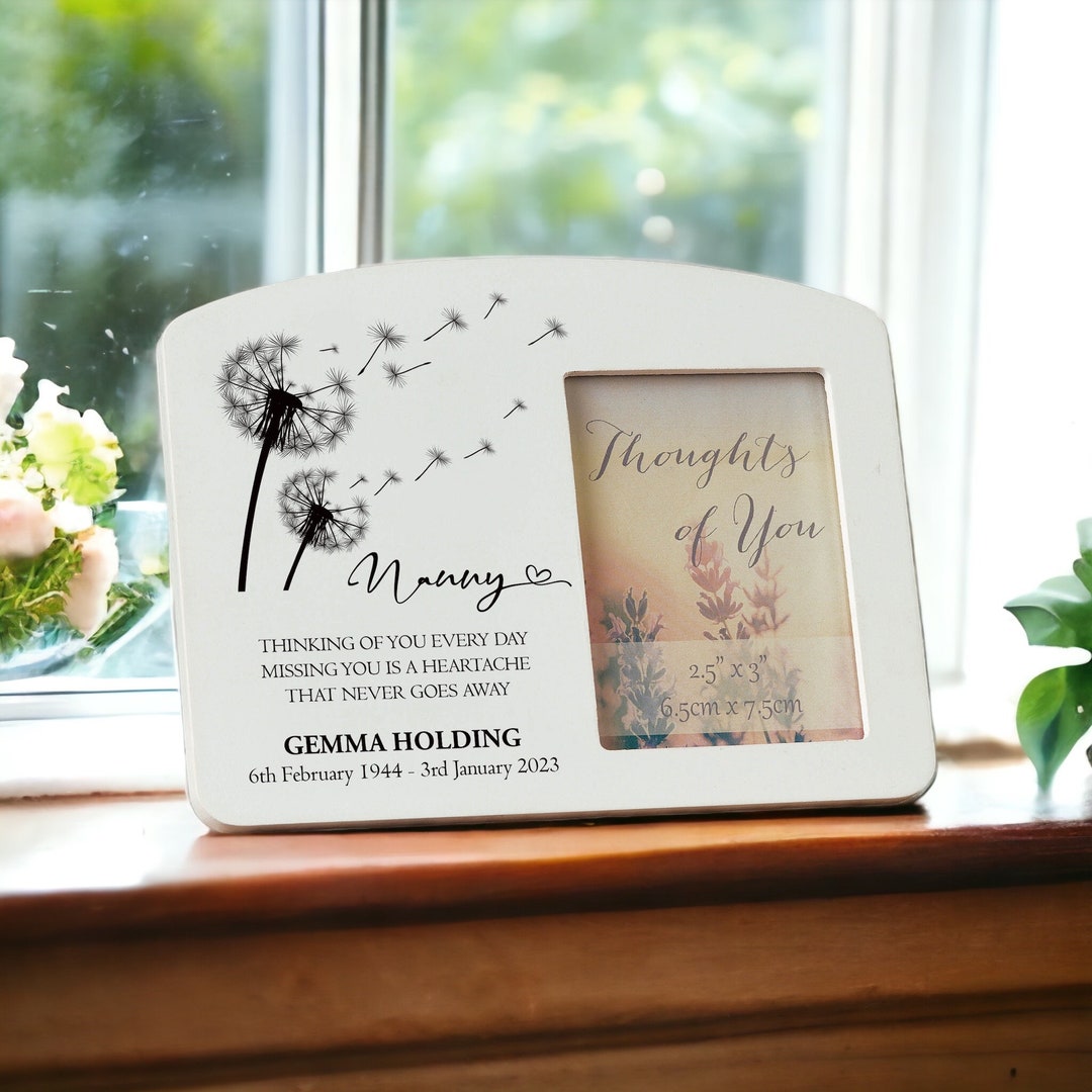 Personalised Nanny Memorial Remembrance Photo Frame With Dandelions - Etsy
