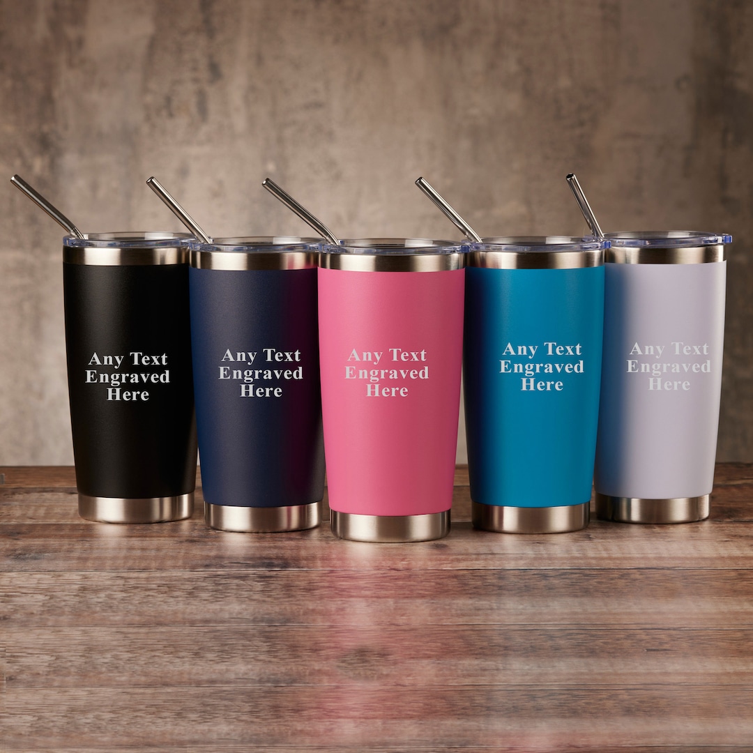 Personalised Engraved Thermal Travel Mug Reusable Coffee Tumbler Cup ...