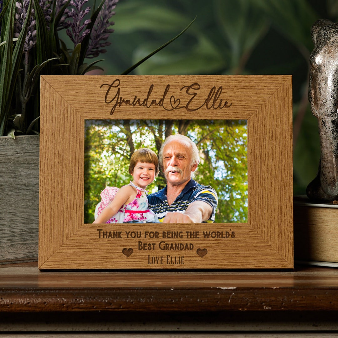 Personalised Best Grandad With Name Landscape Photo Frame Gift - Etsy