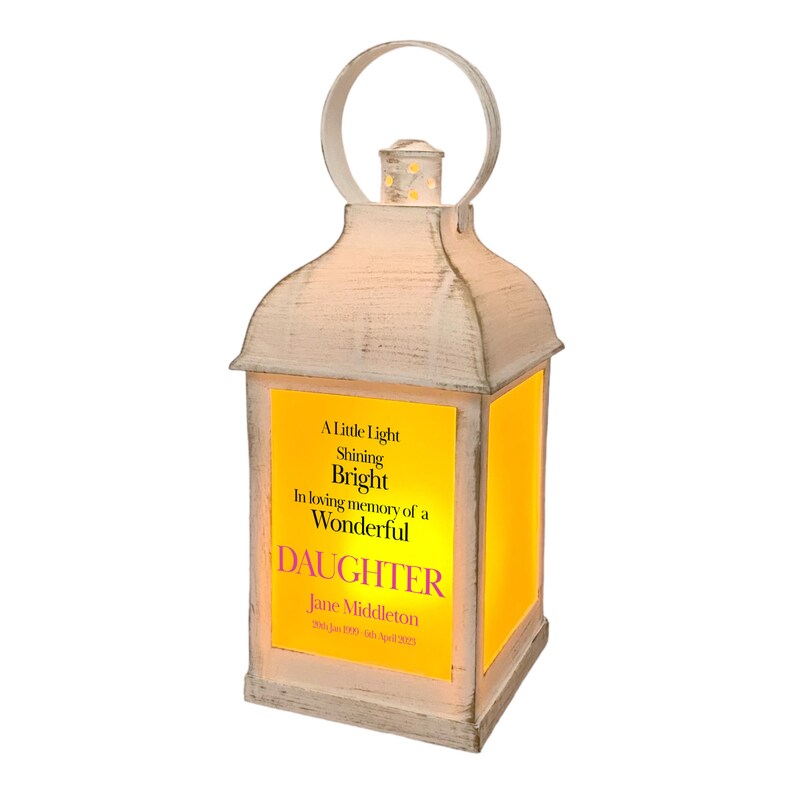 Personalised Daughter in Loving Memory Lantern Gift With Flame - Etsy