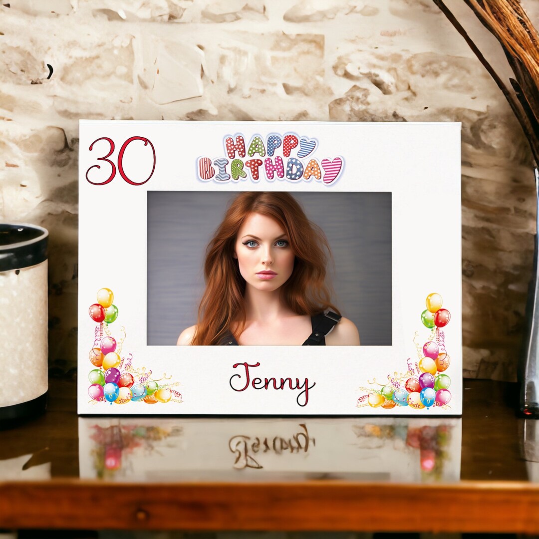 Personalised Colourful 30th Birthday Photo Frame Landscape With Name - Etsy