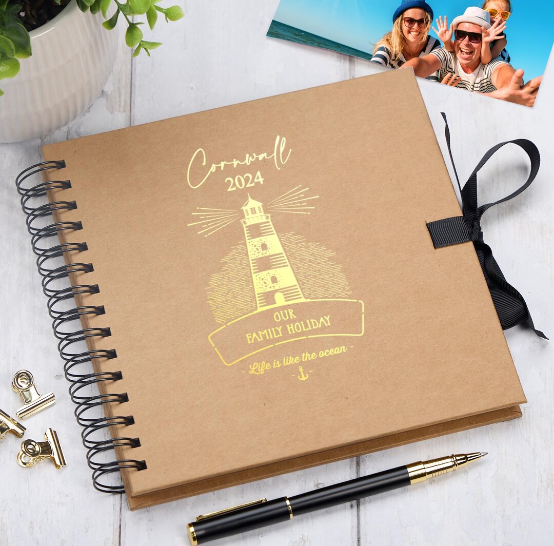 Personalised Lighthouse Seaside Family Holidays Journal Album Scrapbook ...