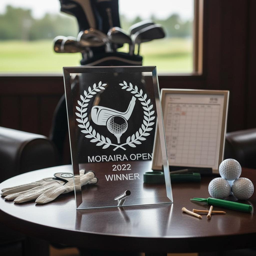 Personalised Engraved Golf Award Trophy Glass Plaque Gift - Etsy