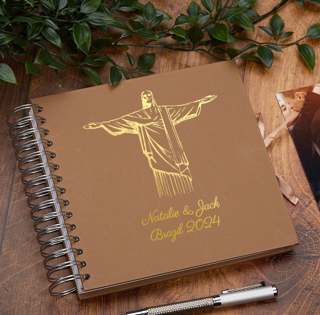 Personalised Brazil Keepsake Multiple Colour Scrapbook Photo Album Foil ...