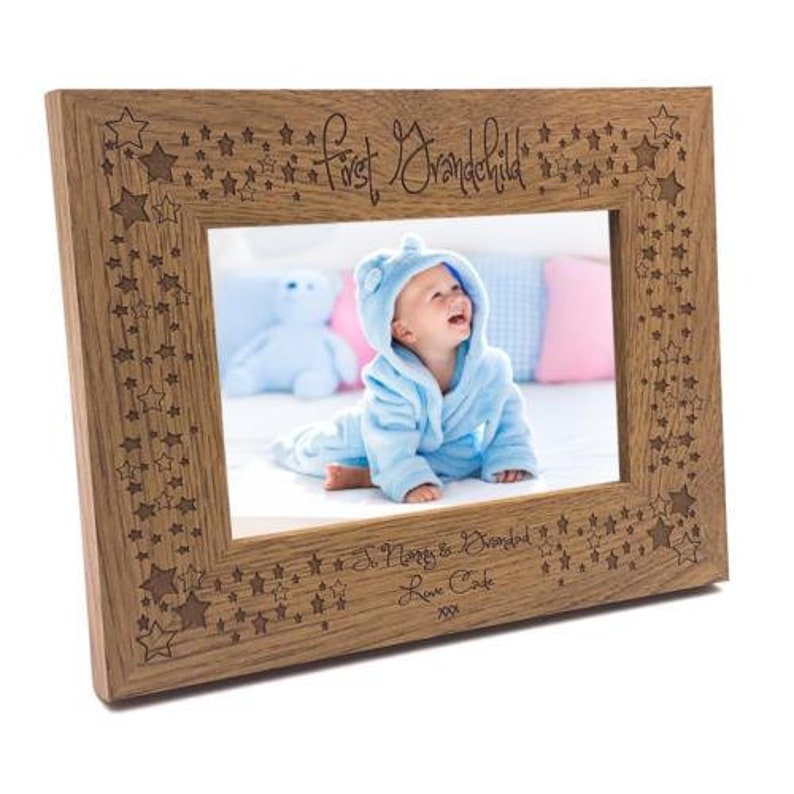 Personalised First Grandchild Wooden Photo Frame Gift | Etsy