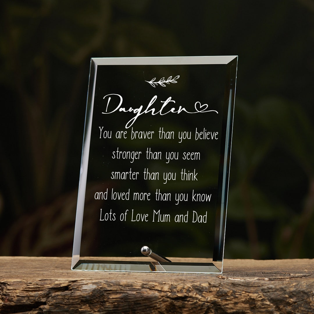 Personalised Daughter Keepsake Gift Glass Plaque With Sentiment - Etsy UK