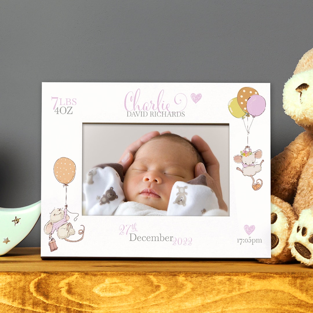 Personalised Baby Girl Photo Picture Frame With Birth Details - Etsy