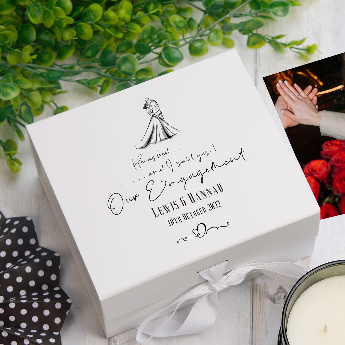 Personalised He Asked I Said Yes Our Engagement Keepsake Memory Box ...