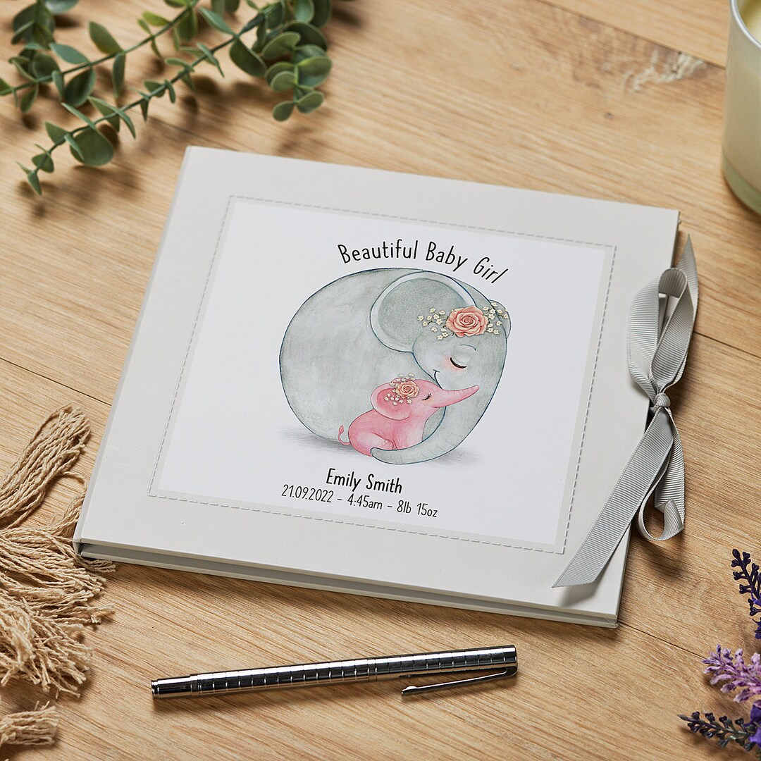 Personalised Beautiful Baby Girl Memory Record Memory Book With ...